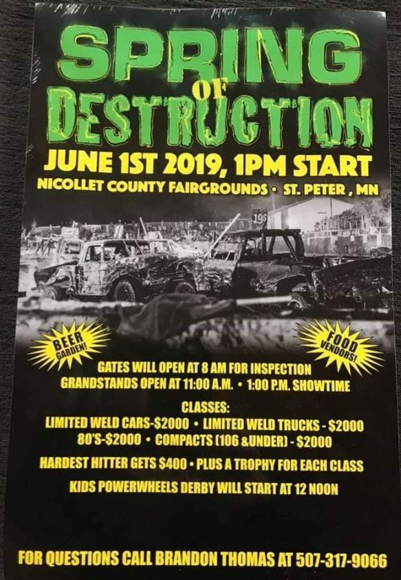 Spring of Destruction – Fair Demo Derby – Saturday, June 1, 2019 ...